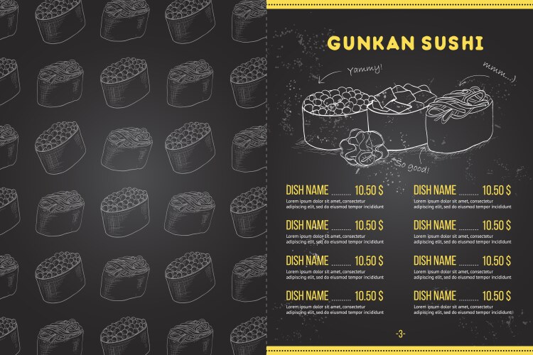 Menu Template Restaurant Cafe Horizontal Vector Images (over 480)