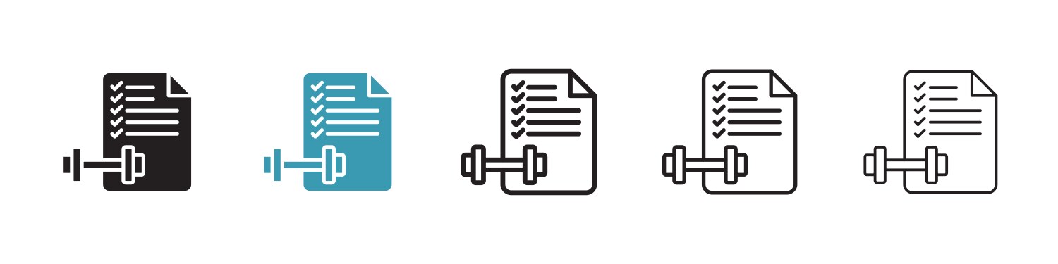 Fitness exercise icon set workout warmup Vector Image