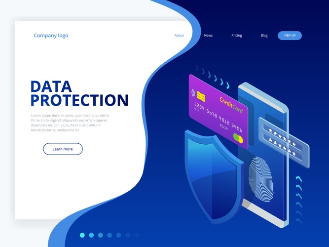 Isometric personal data protection web banner Vector Image