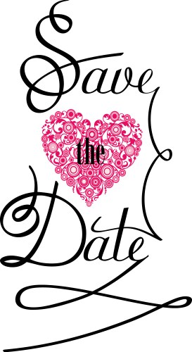 Save the date hand lettering Royalty Free Vector Image