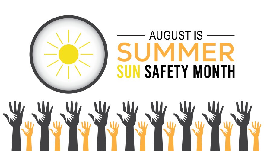 Summer sun safety month Royalty Free Vector Image