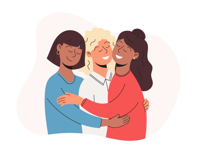 Three Hugging Friends Vector Images (over 160)