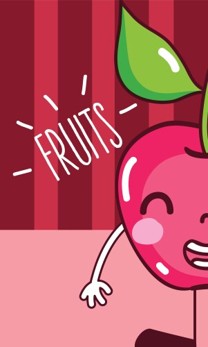 Apple cute cartoon Royalty Free Vector Image - VectorStock