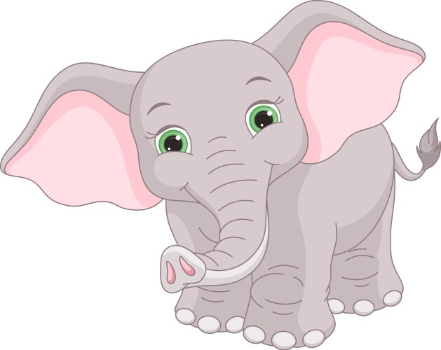 Funny kid elephant Royalty Free Vector Image - VectorStock