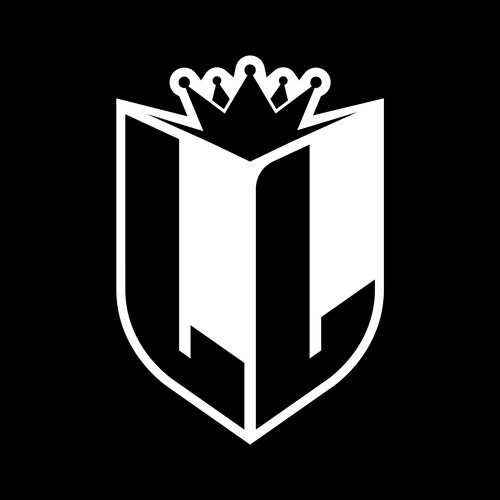 Ll letter bold monogram with shield shape Vector Image