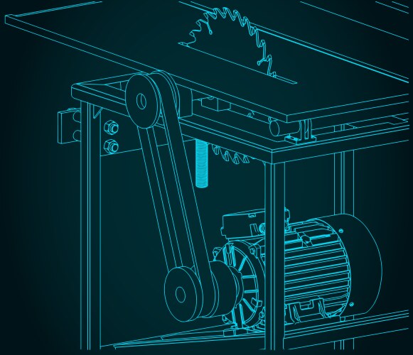 Table saw isometric drawings Royalty Free Vector Image