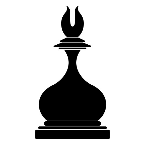 Simple bishop chess piece cut out Royalty Free Vector Image