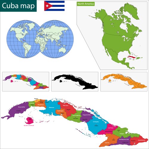 Cuba map Royalty Free Vector Image - VectorStock