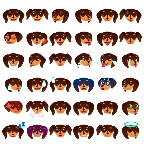 Boxer dog emoji emoticon expression Royalty Free Vector