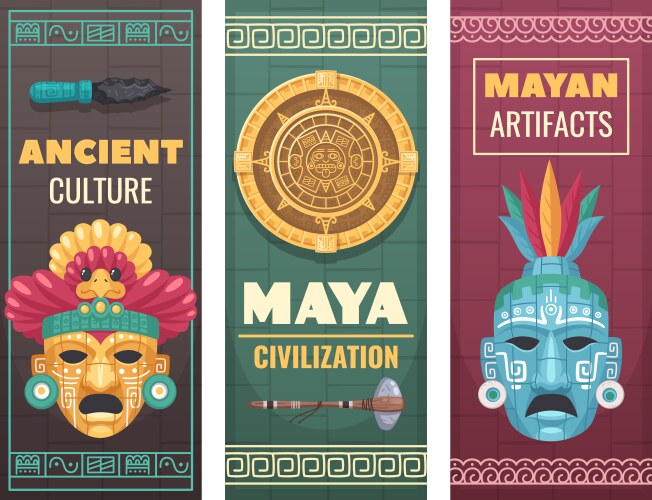 Maya banner set Royalty Free Vector Image - VectorStock