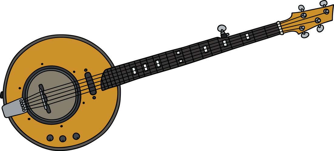 Five string banjo Royalty Free Vector Image - VectorStock