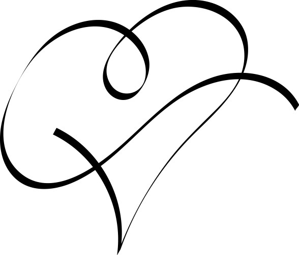 Calligraphy heart icon Royalty Free Vector Image