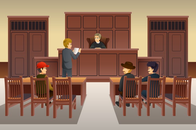 Court scene Royalty Free Vector Image - VectorStock