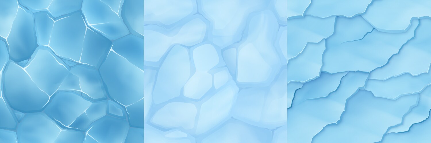 Crack ice game seamless texture frozen gui asset Vector Image