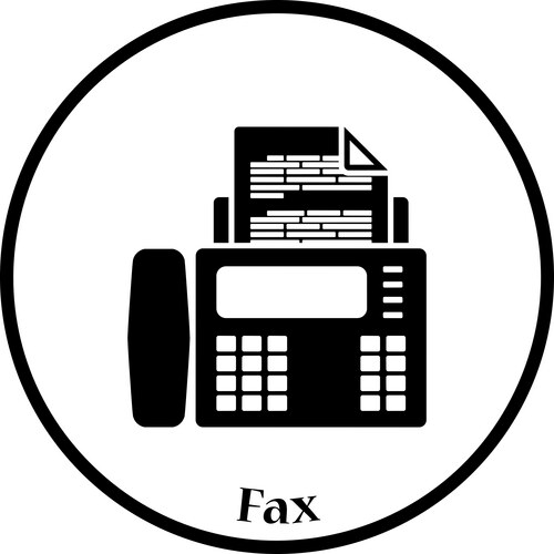 Fax telephone icon simple call customer Royalty Free Vector