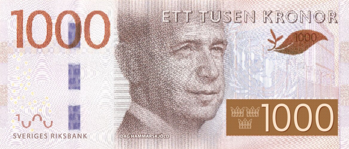 Obverse high polygonal pixel mosaic banknote 1000 Vector Image