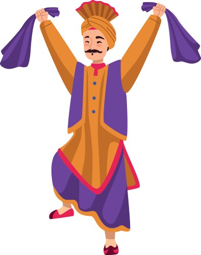 Sikh dancer man folk Royalty Free Vector Image