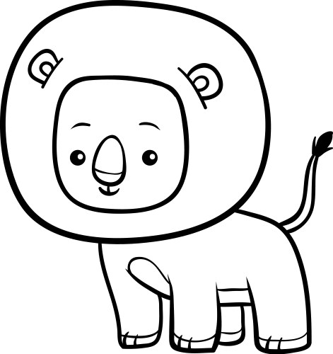 Coloring book lion cub Royalty Free Vector Image