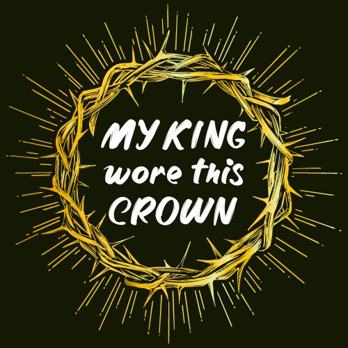Easter banner with crown of thorns and cross Vector Image