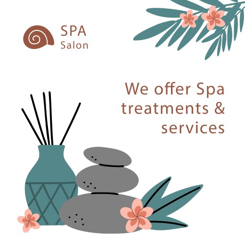 Wellness and spa template design Royalty Free Vector Image