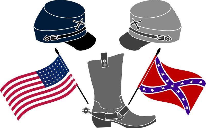 Hand drawing vintage style american civil war Vector Image