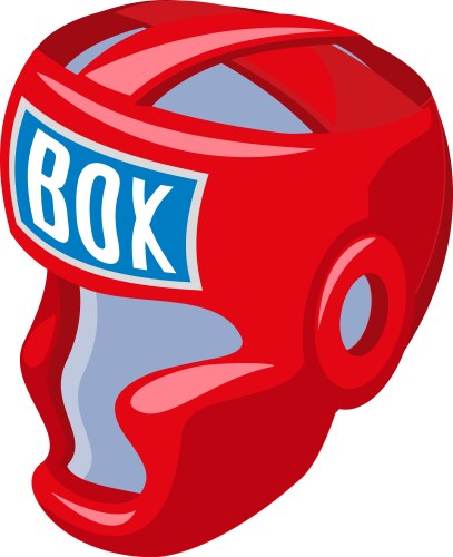 Cartoon red boxing training helmet Royalty Free Vector Image