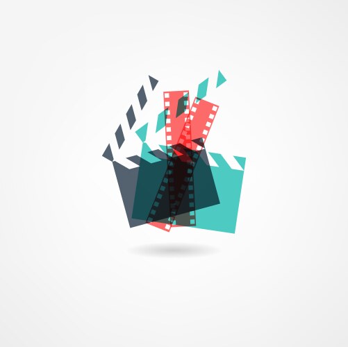 3d film clapboard movie shooting sign Royalty Free Vector