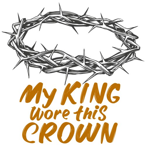 Cross with jesus christ wearing crown of thorns Vector Image