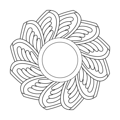 Geometric zenith mandala coloring book page Vector Image