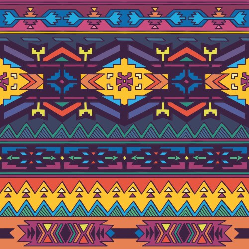 Seamless colorful aztec pattern Royalty Free Vector Image