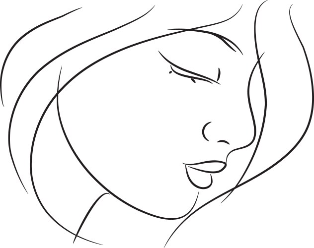 Beautiful young woman sketch Royalty Free Vector Image