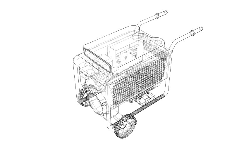 Container type generator structure blueprint Vector Image