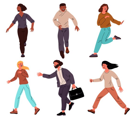 People Running and Screaming Vector Images (over 250)