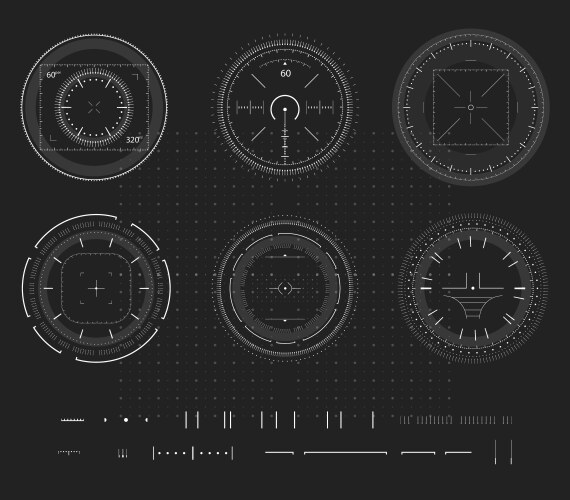 Futuristic targets sci-fi sniper scope optical Vector Image