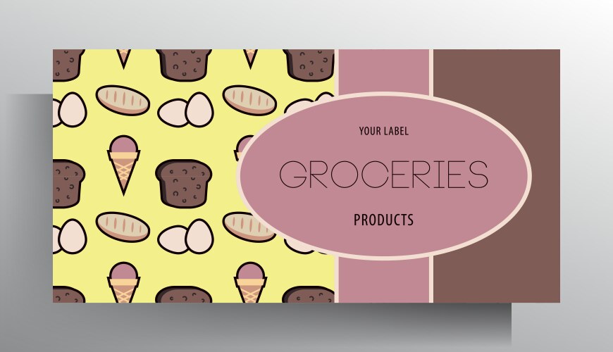 Banner design template for grocery store color Vector Image