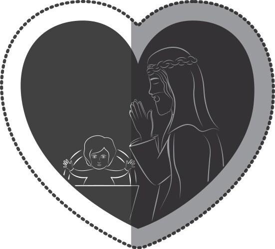 Jesus inside heart design Royalty Free Vector Image