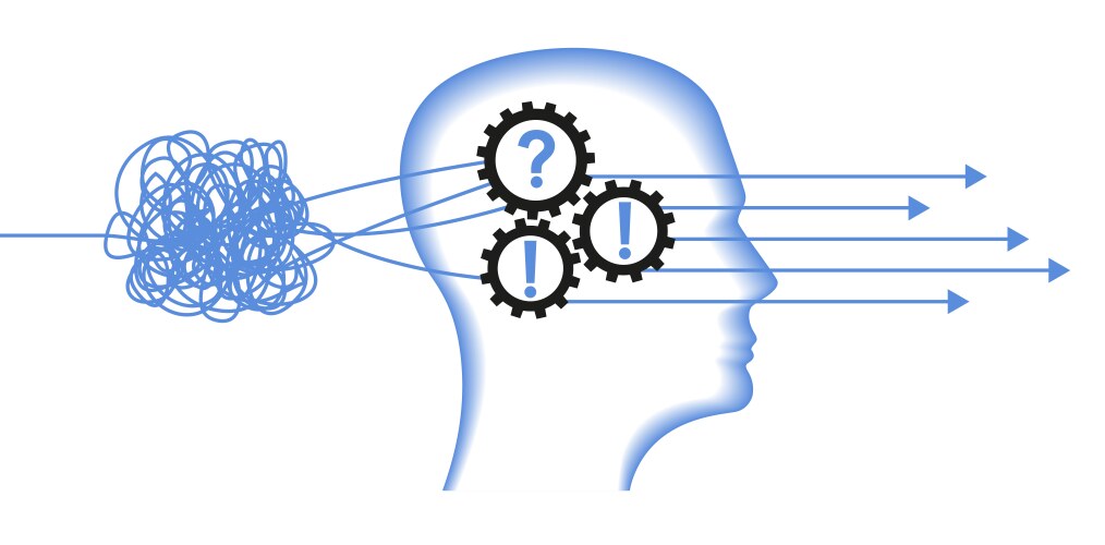 Problem solving concept cartoon brains Royalty Free Vector