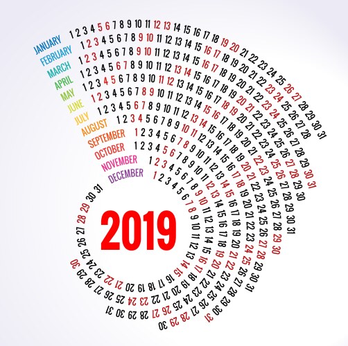 2019 Calendar Vector Images (over 25,000)