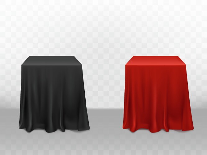 Round table with red tablecloth drawing Royalty Free Vector