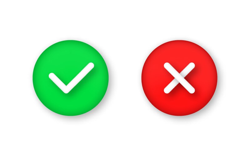 Green Check Red X Vector Images (over 1,800)