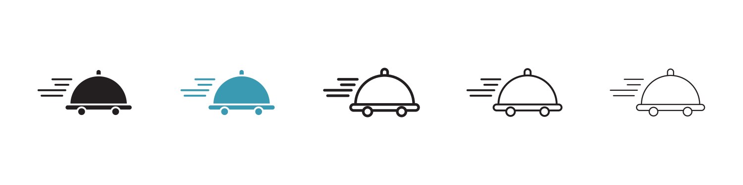 Food delivery icon set order symbol Royalty Free Vector