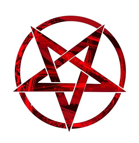 Red Inverted Pentagram Symbol Royalty Free Vector Image