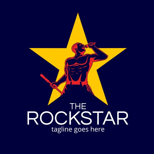 Star shaped electric guitar rockstar symbol Vector Image
