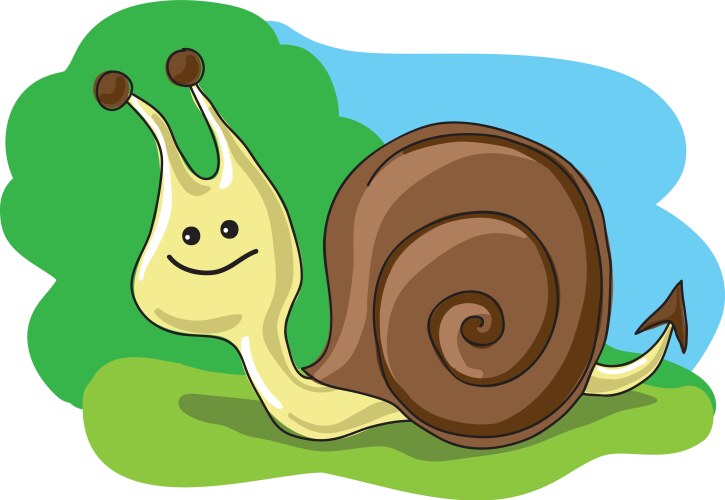 Cute snail cartoon isolated on white background Vector Image