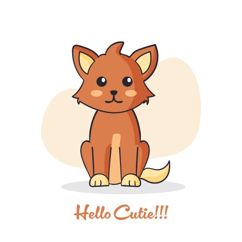 Cartoon style mouse with hello cutie written Vector Image