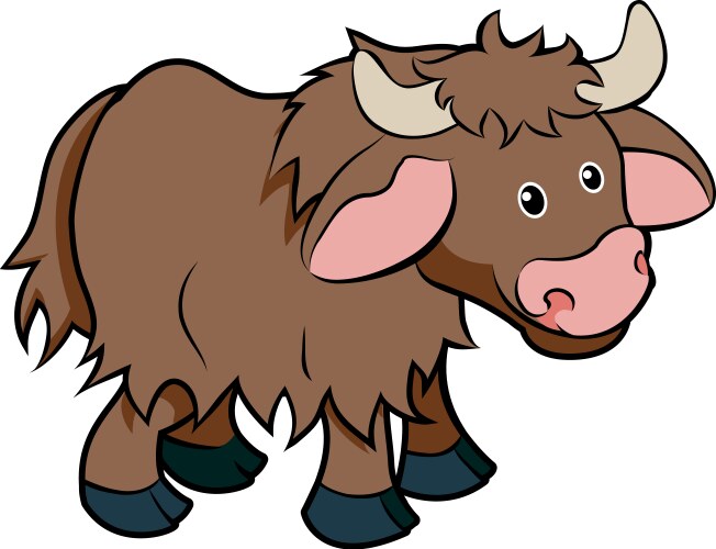 Cartoon happy yak Royalty Free Vector Image - VectorStock