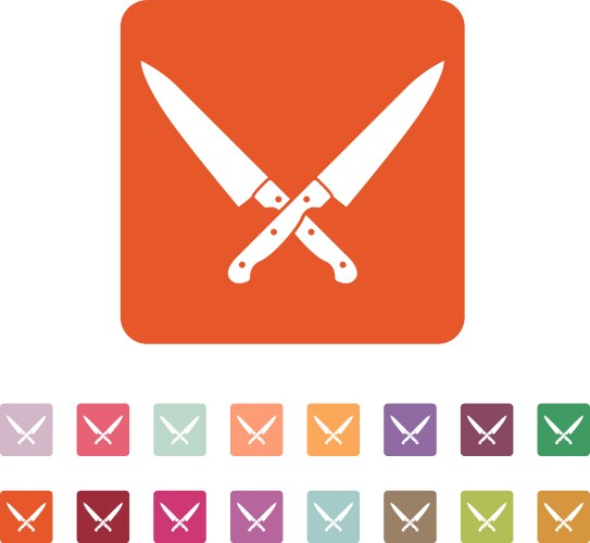 Chef Crossed Kitchen Knife Knives Vector Images (over 220)
