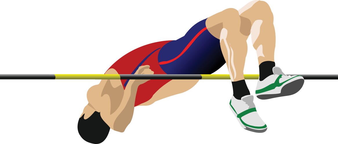 Trendy stylized movement high jump athlete Vector Image