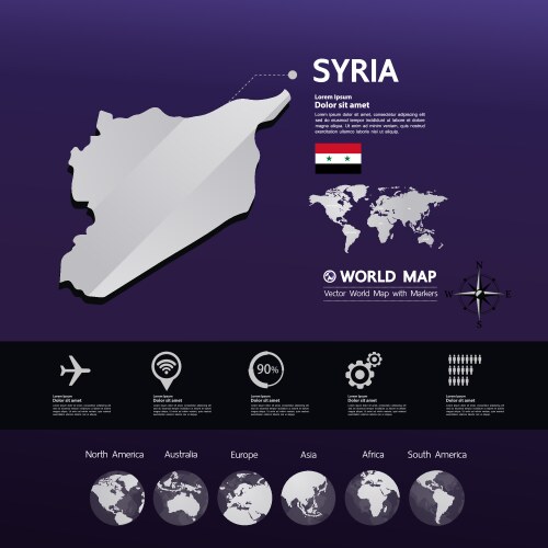 Color earth map with flags of different countries Vector Image
