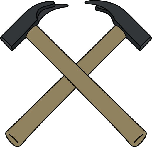 Crossed Hammer Symbol Royalty Free Vector Image